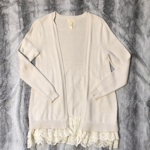 Sweaters | Matilda Jane Cream Colored Cardigan With Lace Ruffle Detail ...